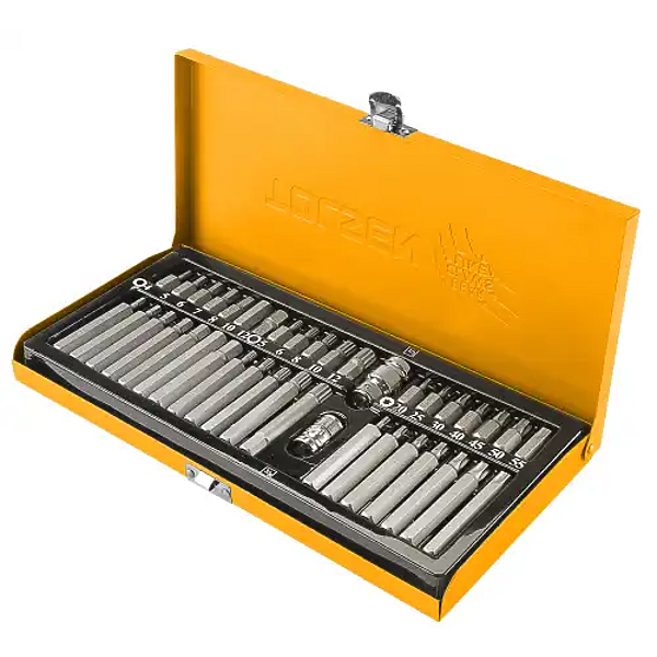 TOLSEN TT20385 набор вставок (бит) 10 мм, torx, spline, hex, 40 предметов