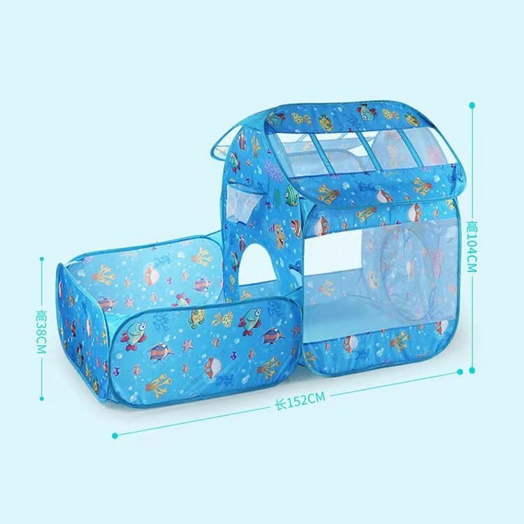 Детские палатки, крытые игровые домики, туннели для ползания и баскетбольные площадки (без мячей).