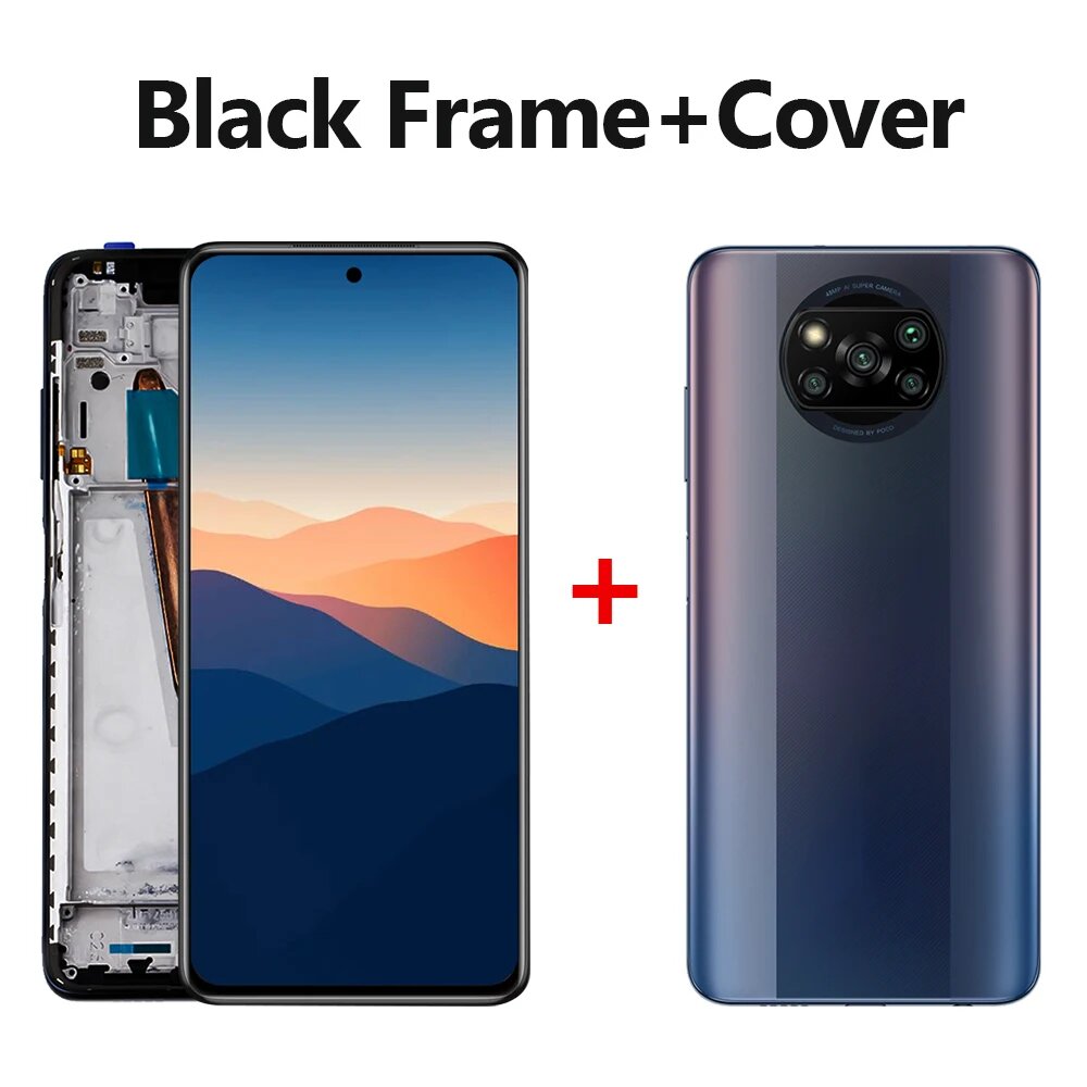 Качественный IPS для Xiaomi POCO X3, ЖК-дисплей с сенсорным экраном и дигитайзером для POCO X3 Pro NFC, запасные части для ЖК-дисплея M2007J20CG Displa Black Kit