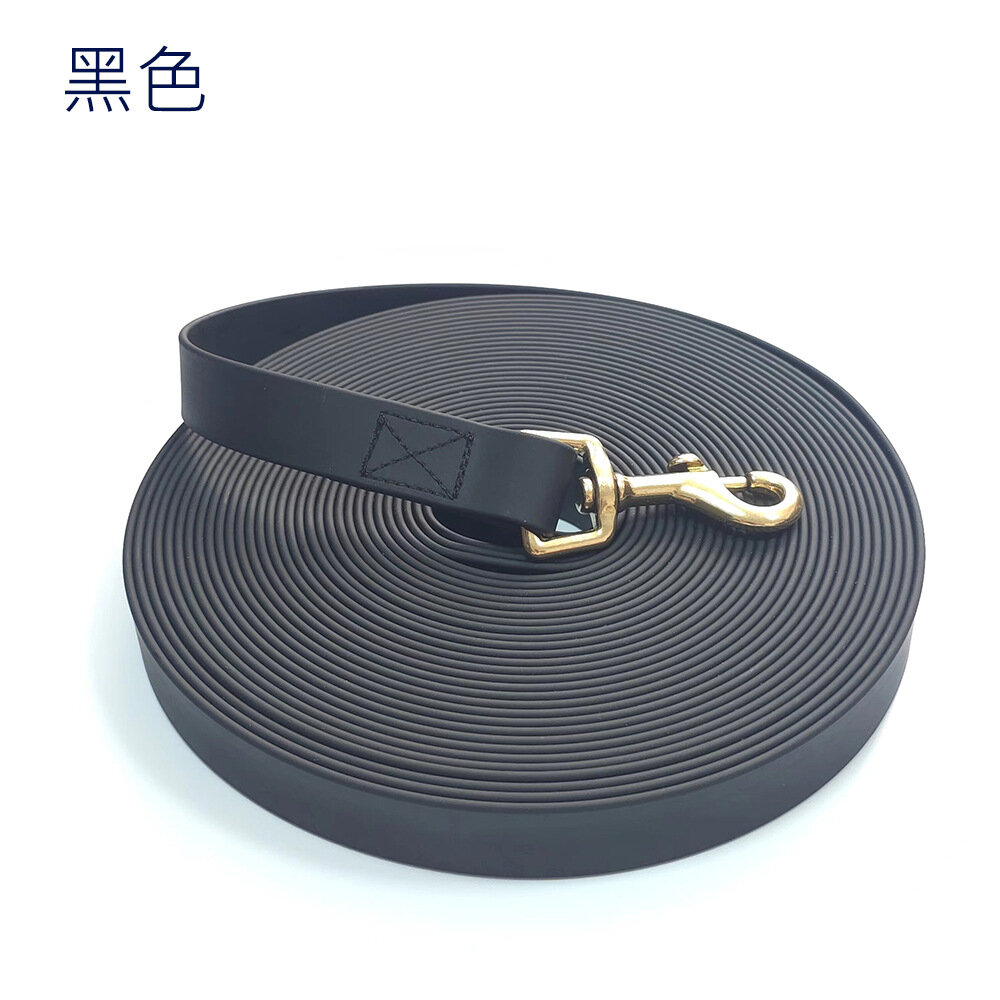 ПВХ нейлоновая резиновая лента для собак с длинным поводком для собак черный_10m*2mm