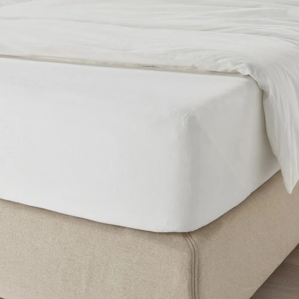 IKEA Простыня на резинке DVALA, Хлопок, 120x200 см