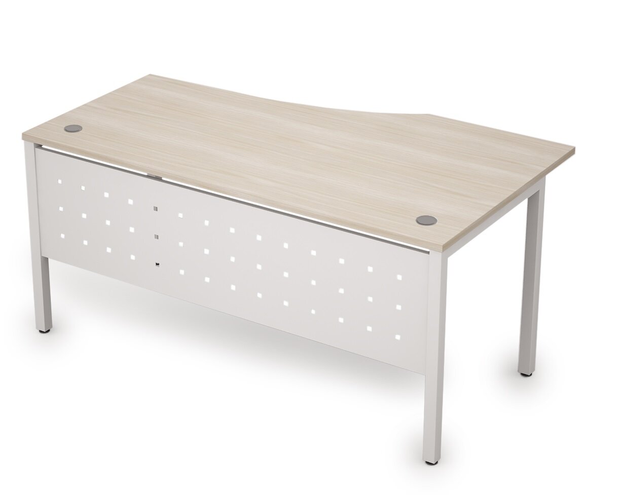 Стол письменный угловой левый AVANCE ALSAV 6МК.020 (сечение опоры 40*40 с мет. царгой) Шамони светлый/белый 1600х900х750