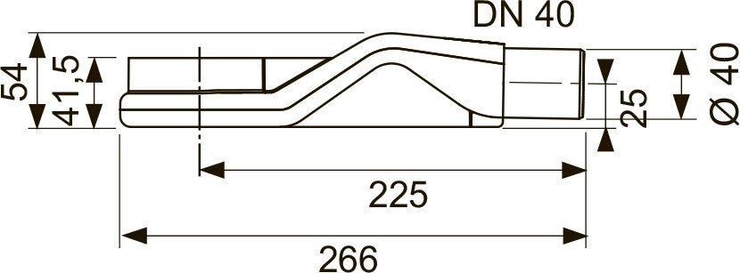 TECE Сифон DN40. 0,5 л/c. выход в бок (продаем только комплектом с каналами!)