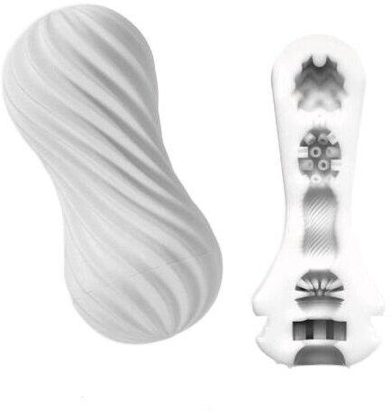 Мастурбатор Tenga "Flex Silky", силикон, спираль, ребристый, белый