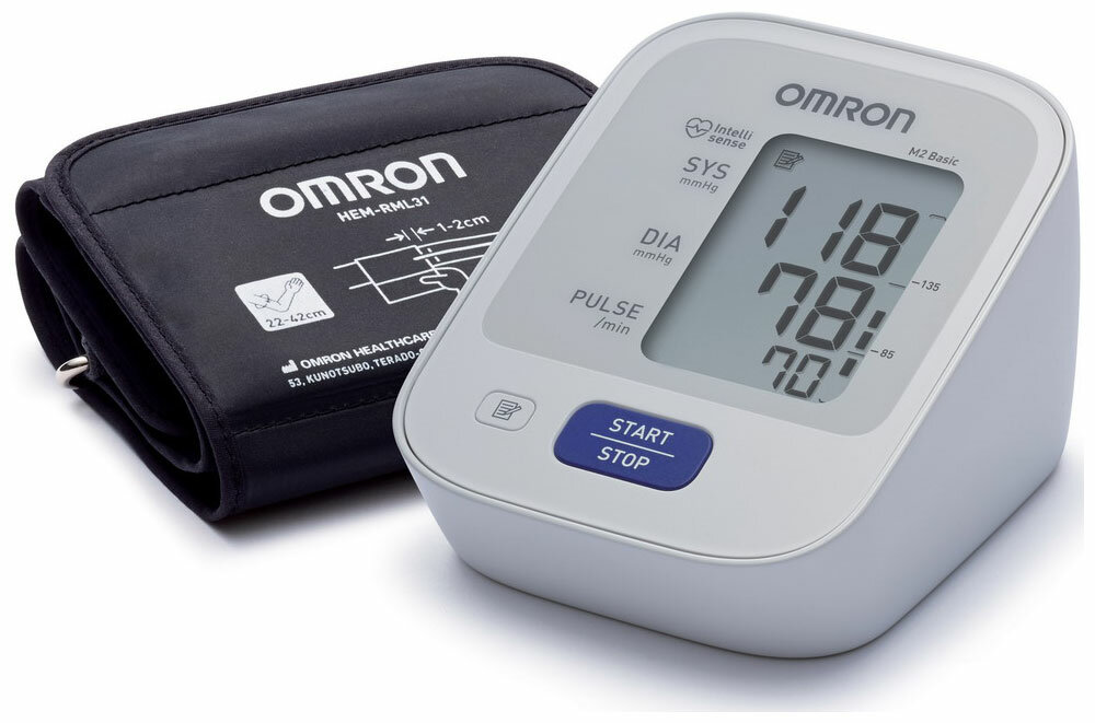 Тонометр Omron M2 Basic (HEM-7121-ALRU) Адаптер и Универсальная манжета