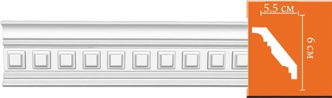 Плинтус Потолочный с Рисунком Decomaster 95126 В60хШ55хД2400 / Декомастер.