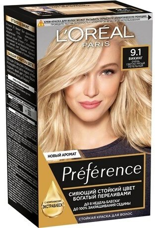 Краска для волос L'Oreal Preference 9.1 Викинг, 243мл