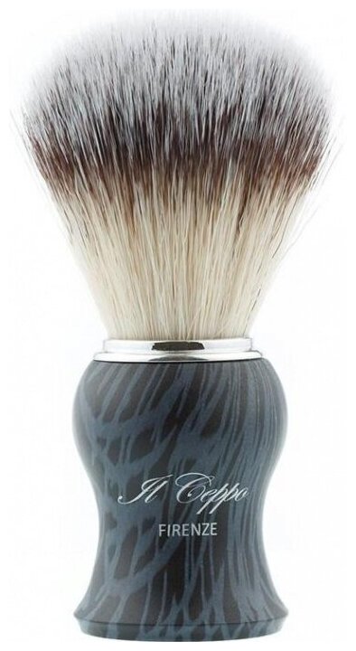 IL CEPPO PE317S Помазок для бритья il ceppo, пластик, синтетический ворс, рукоять - графитовый черный матовый цвет