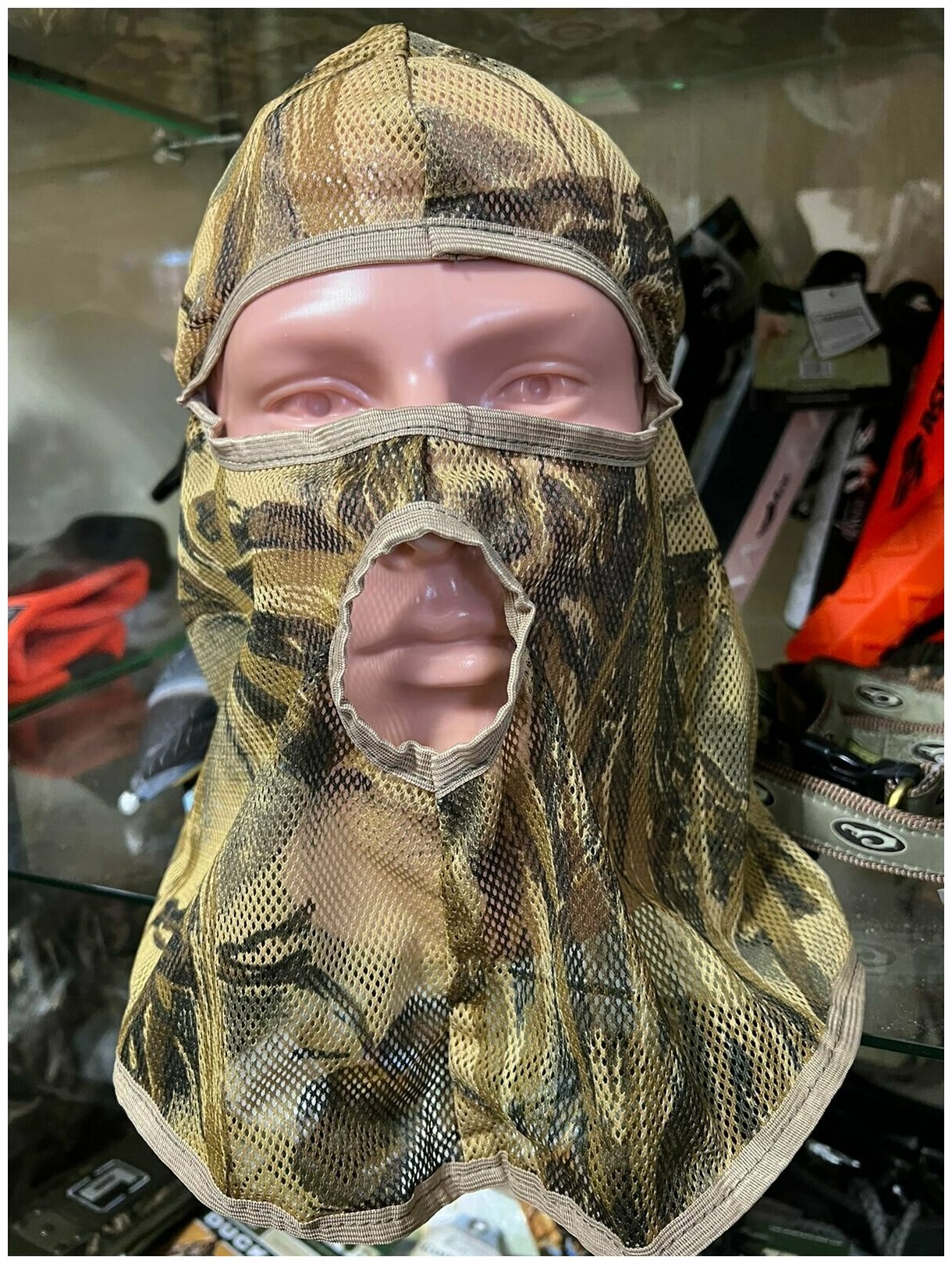 Маскировочная маска без бахромы, цвет Сухой Камыш