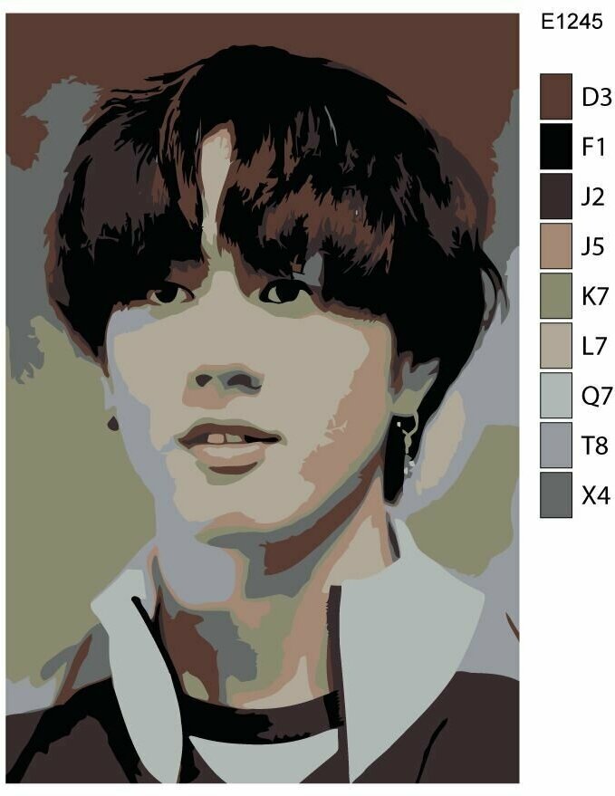 Детская картина по номерам E1245 "K-pop группа GOT7. Ким Югём (Yugyeom)" 20x30