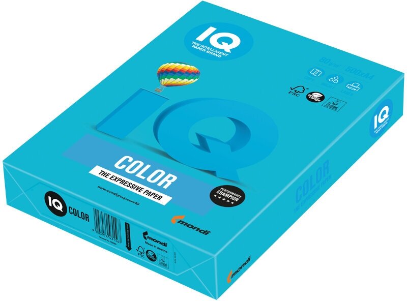 Бумага IQ "Color intensive" А4, 80г/м2, 500л. (светло-синий), 1 шт