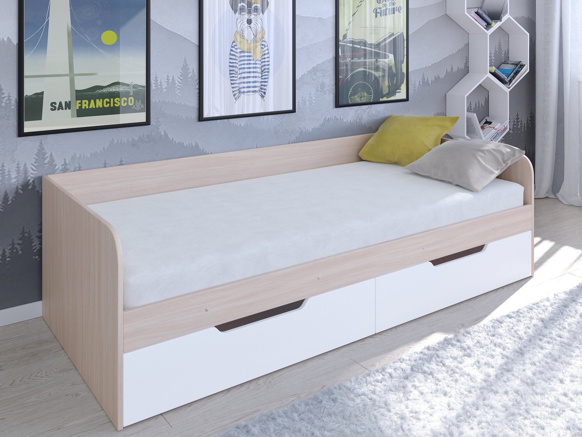 Кровать одноярусная Астра РВ-Мебель