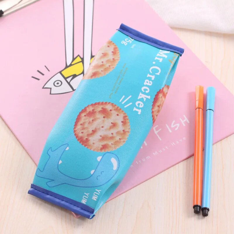Школьный пенал Effomeet Macaron из искусственной кожи Biscuit Blue