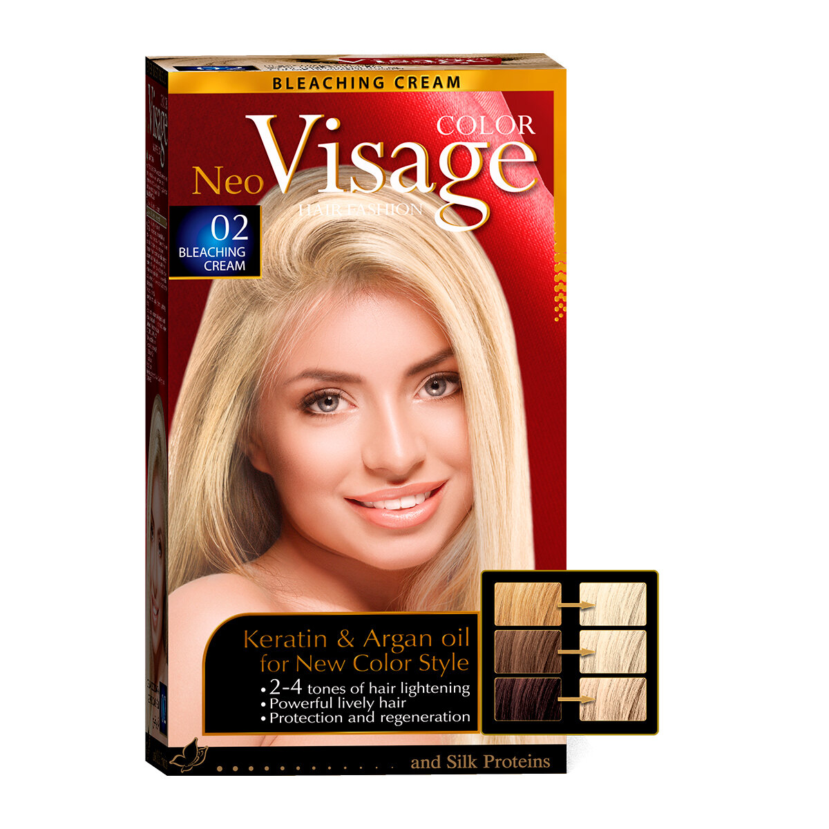 Осветляющий крем для волос/ Bleaching cream 02 Visage Color Hair Fashion, Болгария