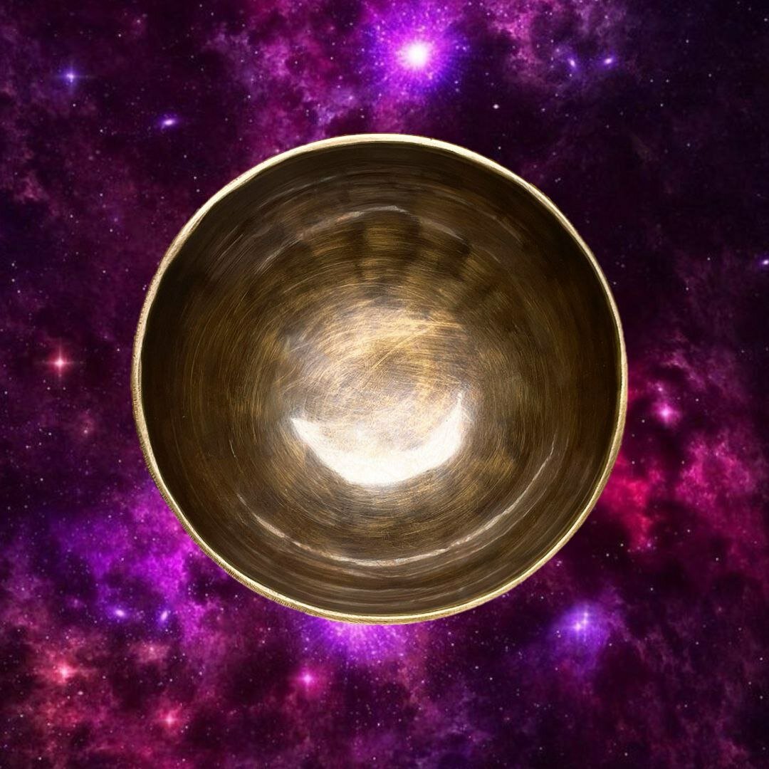 Кованая тибетская поющая чаша 12-14см леопардовая сплав 7 металлов