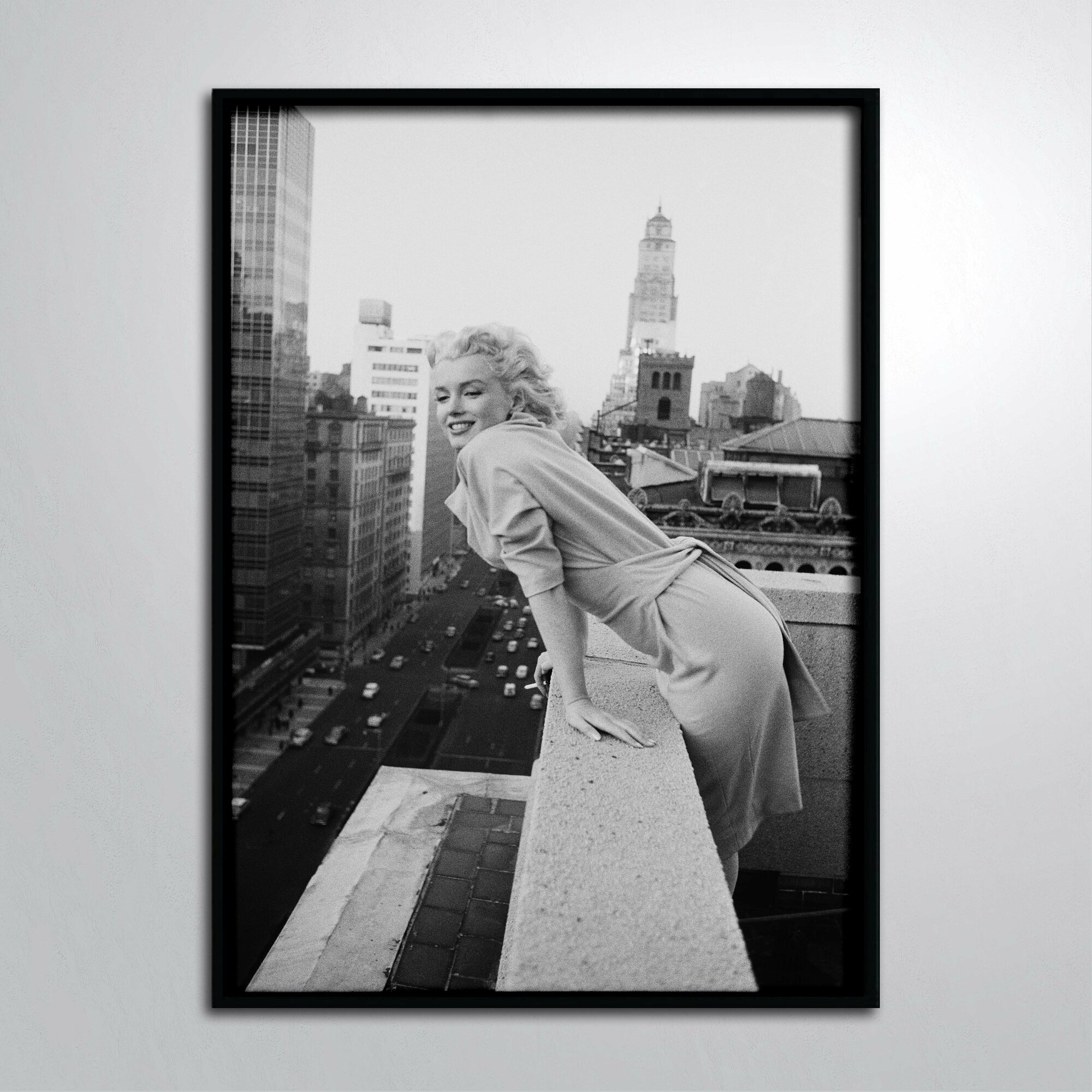 Постер без рамы/Постер для интерьера/Мэрилин Монро Marilyn Monroe ЧБ Фотография Нью Йорк (А2/420х594)