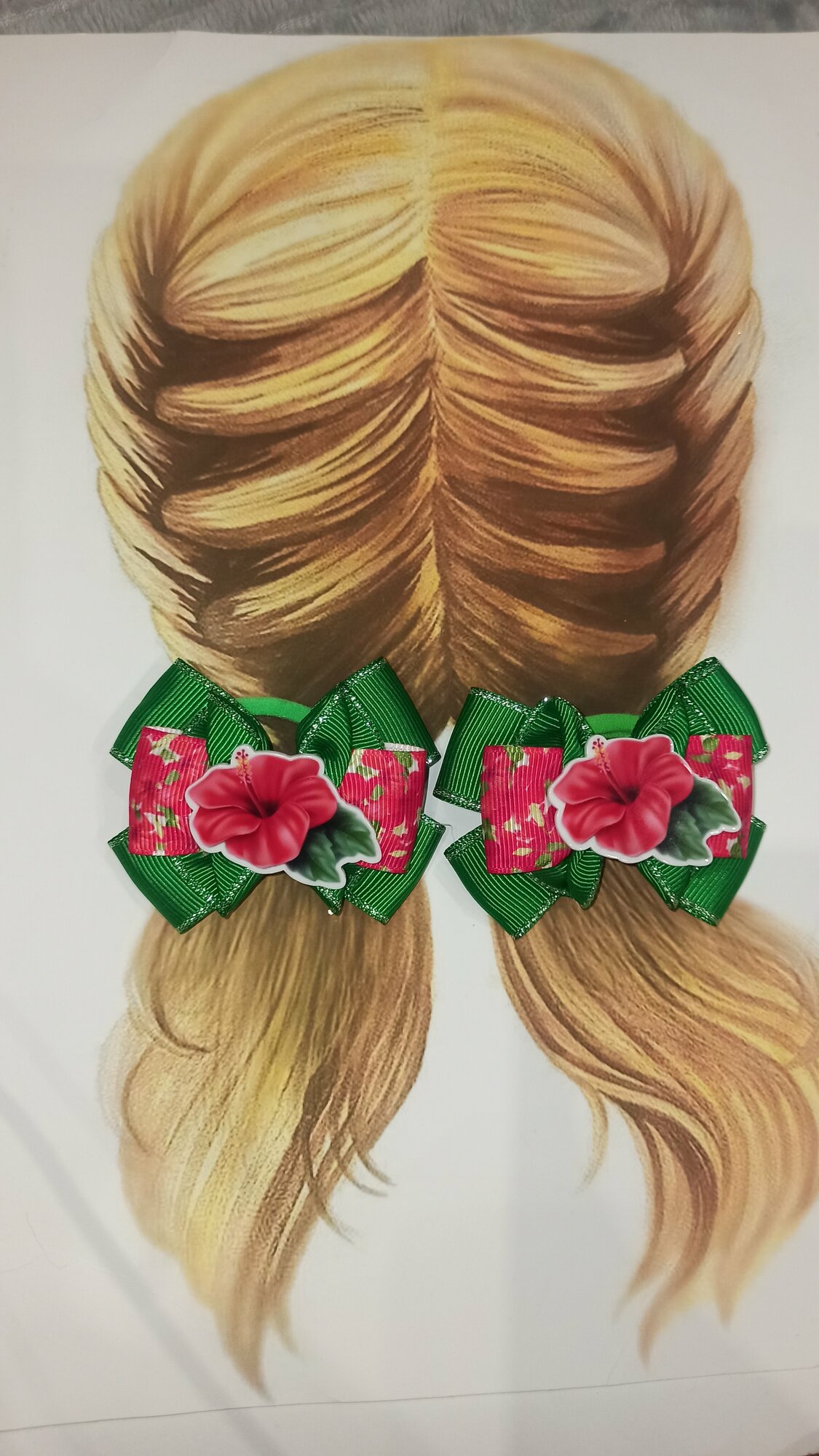 Бантикт для девочек на первые хвостики, из репсовой ленты, можно под шапку