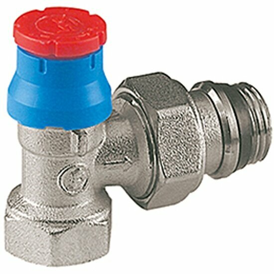 Клапан Giacomini , R401TG, термостатический, угловой, 1/2", 1/2", ВН, отвод с герметичной прокладкой