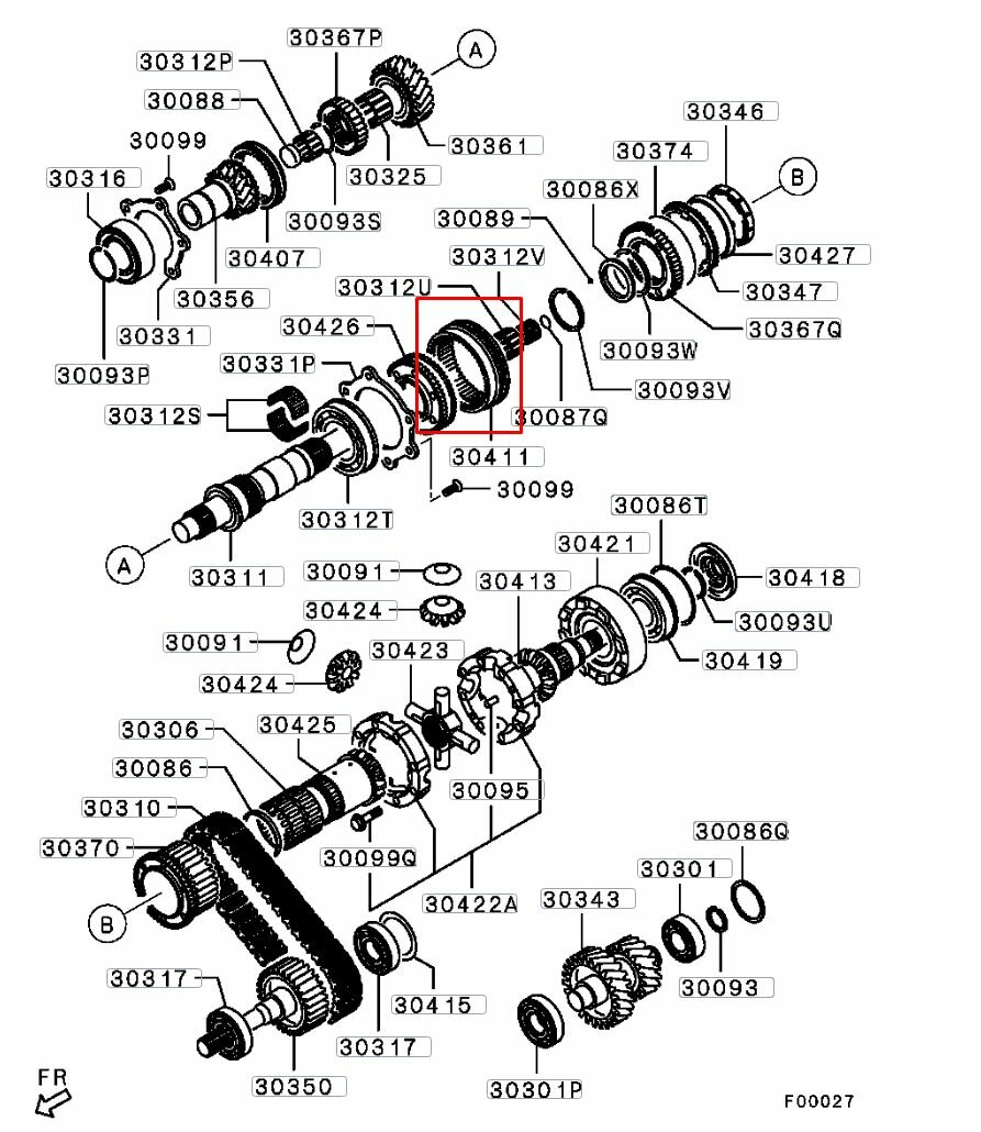 Шестерня раздаточной коробки перекл 2WD И 4WD Mitsubishi (L200 / Pajero Sport 2) 2012г