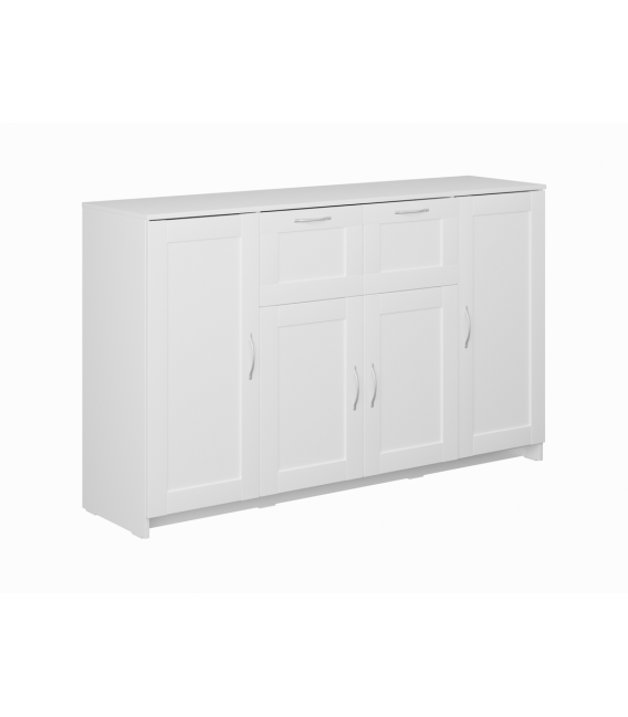 Тумба сириус четырехдверная, с двумя выдвижными ящиками, ДСП, цвет белый 2.02.03.300.1