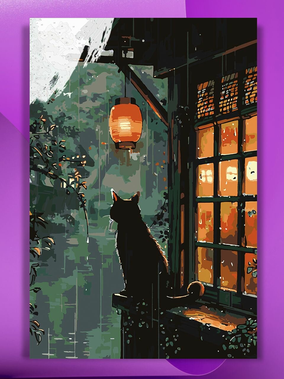 Картина по номерам на холсте Котик у минки, 40 х 60 см