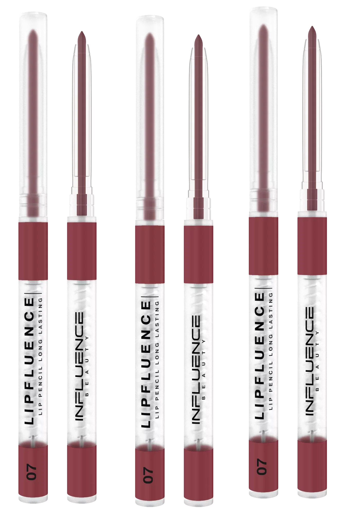 Карандаш для губ автоматический гелевый стойкий Influence Beauty Lipfluence т.07 3 шт