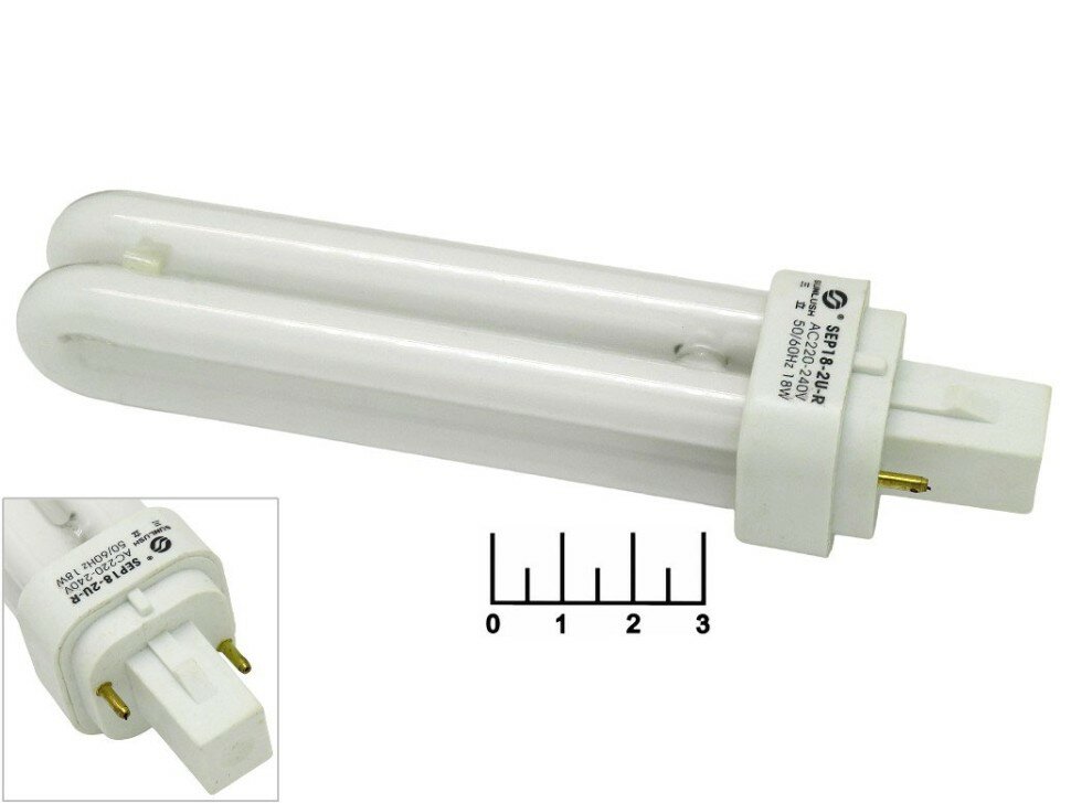 Лампа люминесцентная 18W G24D-2 4000K белый 2 контакта (SEP18-2U-R)