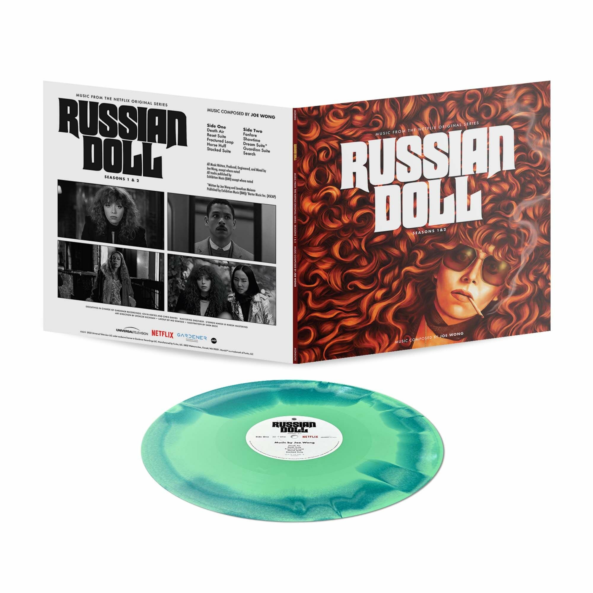 Жизнь Матрешки OST (1000шт в мире Green-Blue Psychedelic Swirl USA Limited Netflix Soundtrack) Цвет: Зелено-Голубой Вихрь, Виниловая Пластинка, Саундтрек Нетфликс Сериал "Russian Doll", Season 1 & 2