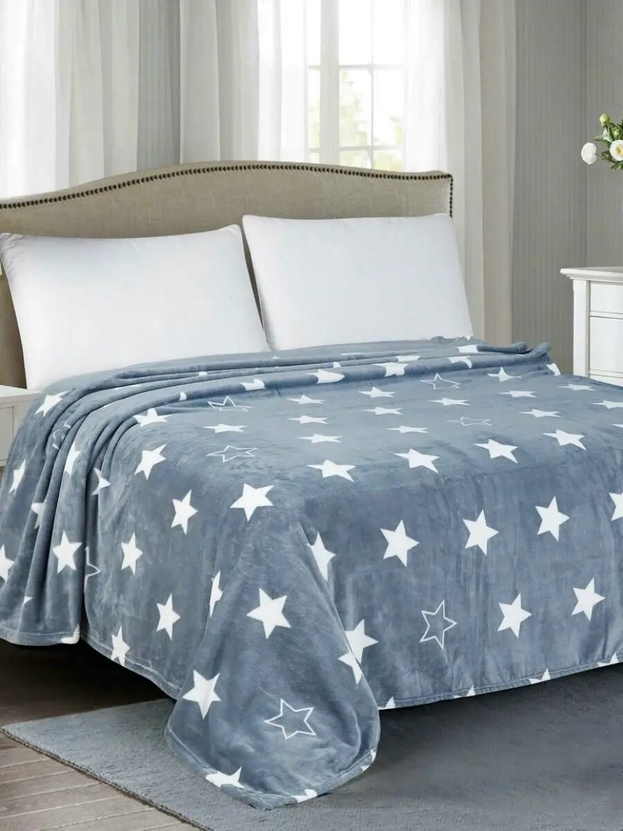 Плед 180х200 Покрывало37 на новый год пушистый в высокой плотности