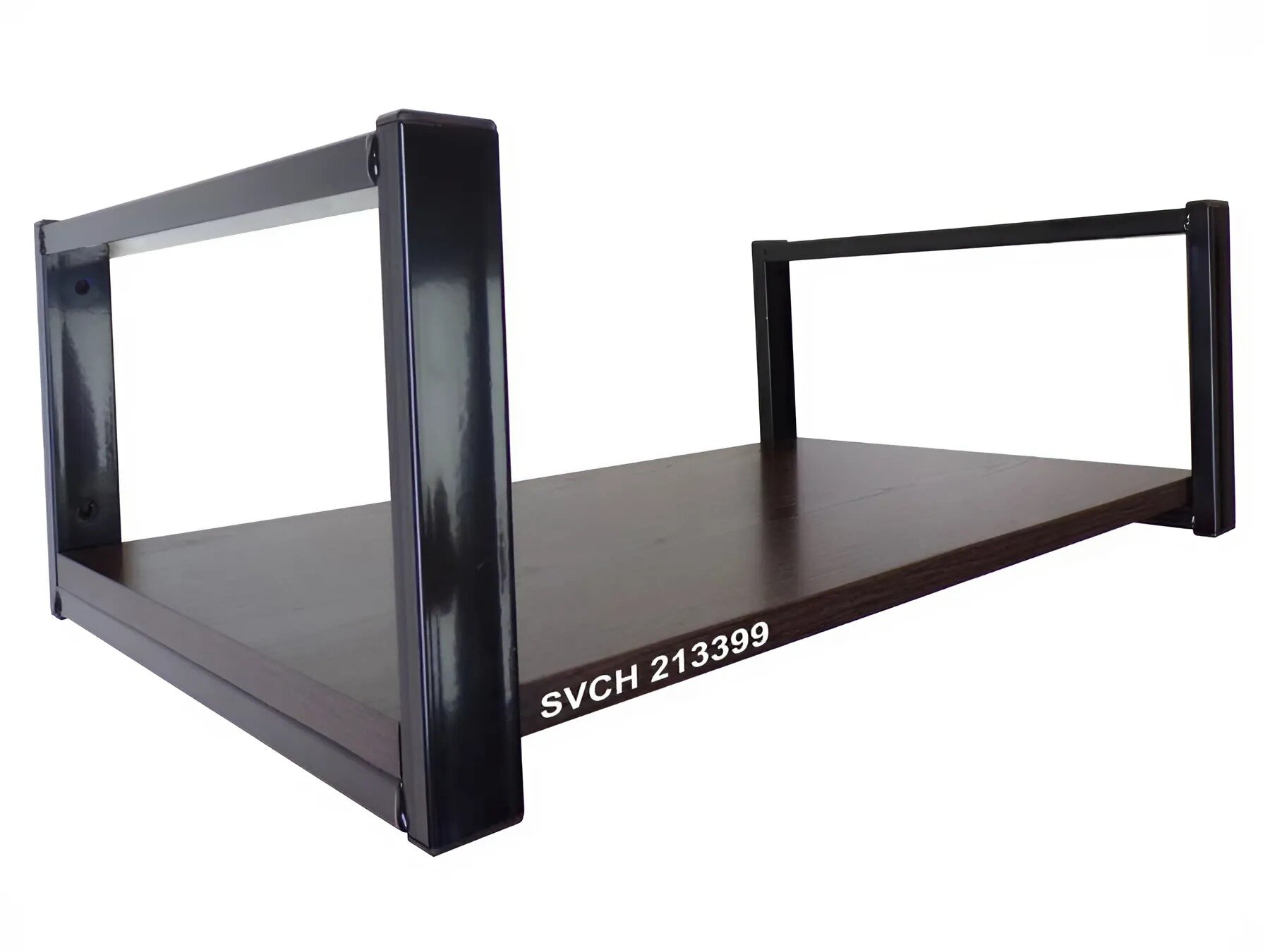 Полка для микроволновки GARROSS "SIBERIA 213399", одна полка 35х54 см, высота 21 см, каркас чёрный, цвет полки венге