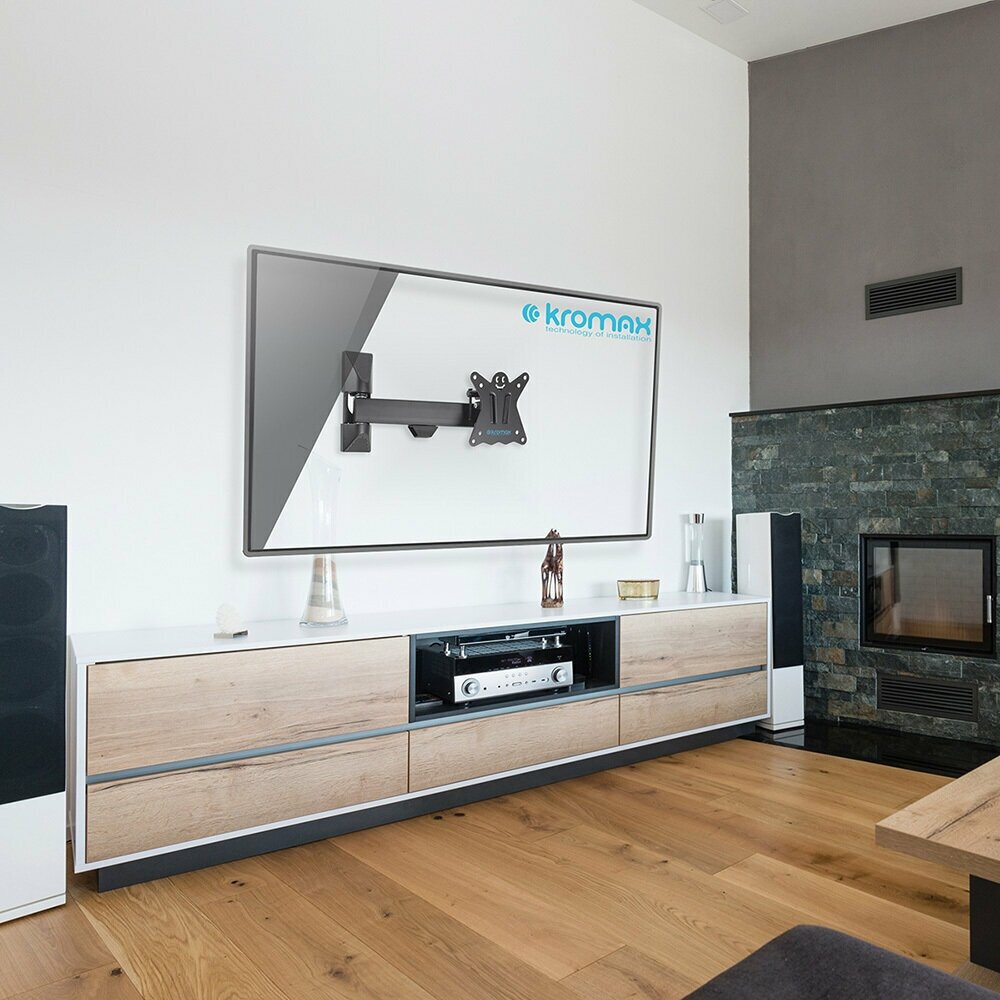 Кронштейн для ТВ KROMAX CASPER-103 black (max VESA 100x100 мм, настенный, наклонно-поворотный, max 25 кг) (20170)