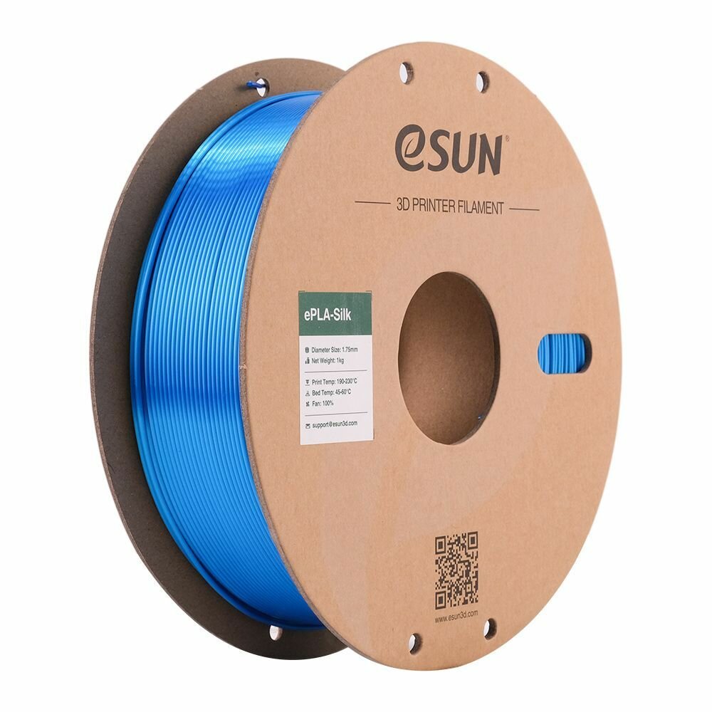 Катушка eSilk PLA-пластика ESUN 1.75 мм 1кг, голубая