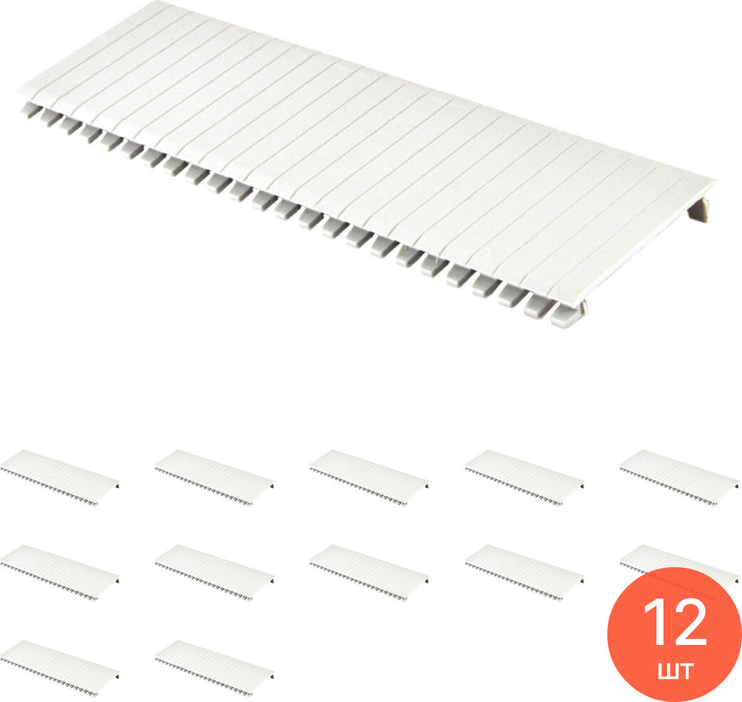 Заглушка TDM Electric / ТДМ Электрик для пластрона из пластика, белый, 12 модулей / электрика (комплект из 12 шт)