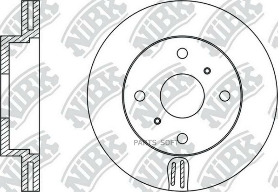 NIBK RN1250 Диск тормозной TOYOTA COROLLA 1.6 2000 - 2002 ()
