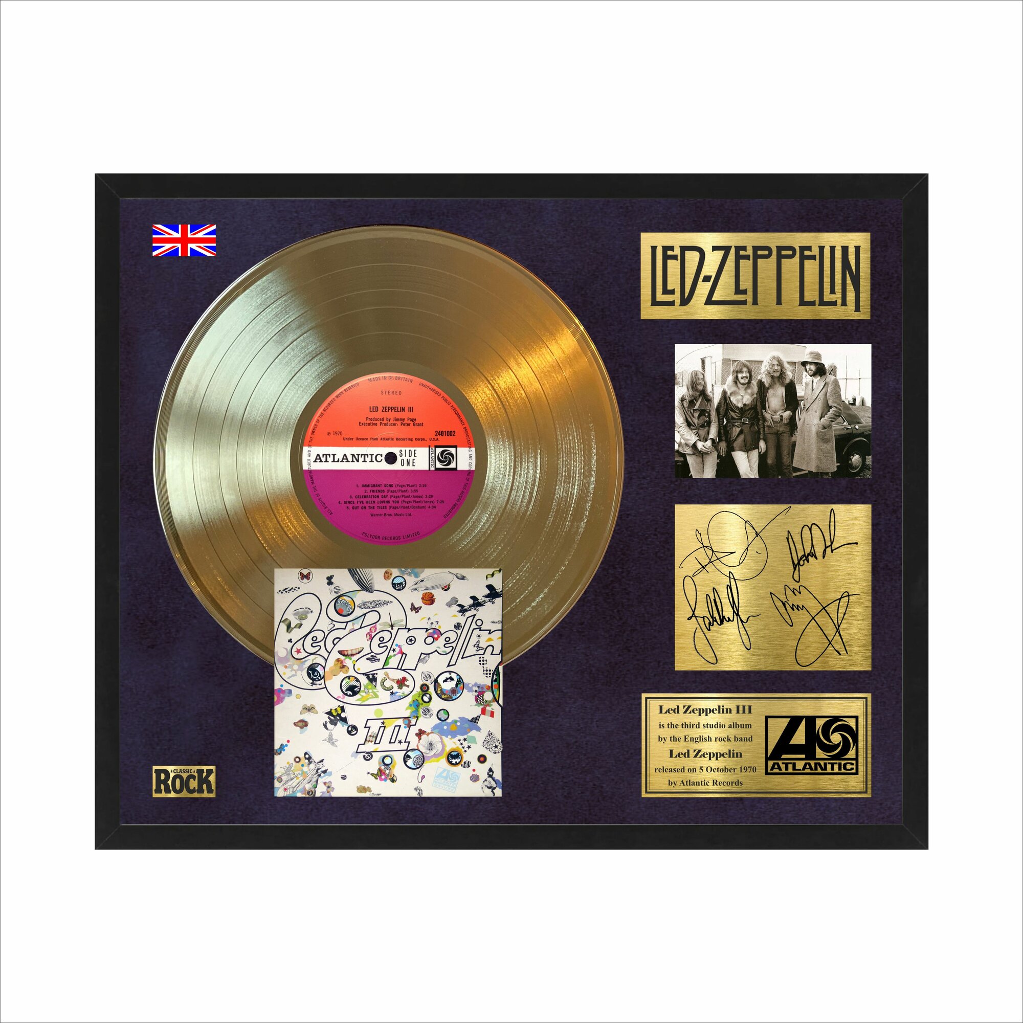 Виниловая пластинка Led Zeppelin в рамке