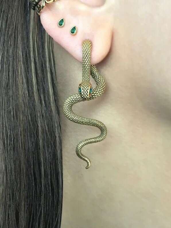 Серьги-трансформеры, славянский оберег, искусственный камень, фианит