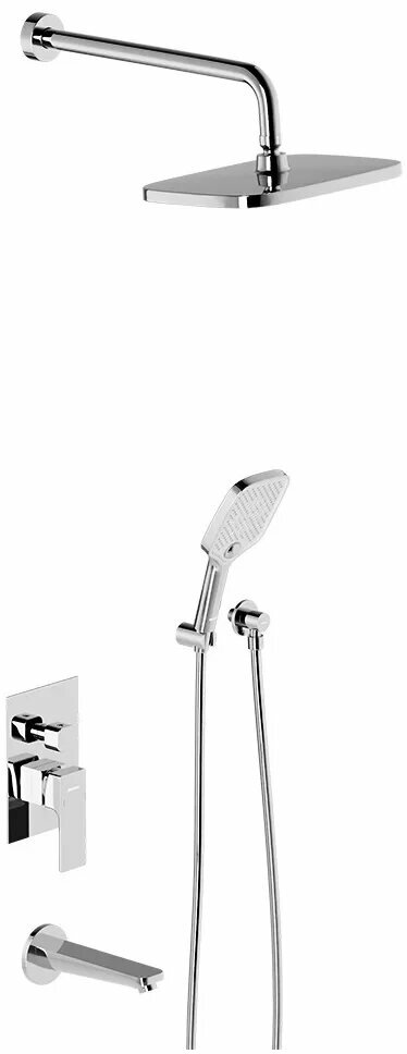 Душевой комплект Damixa Gala 953510000 со смесителем, 300x210 мм, хром