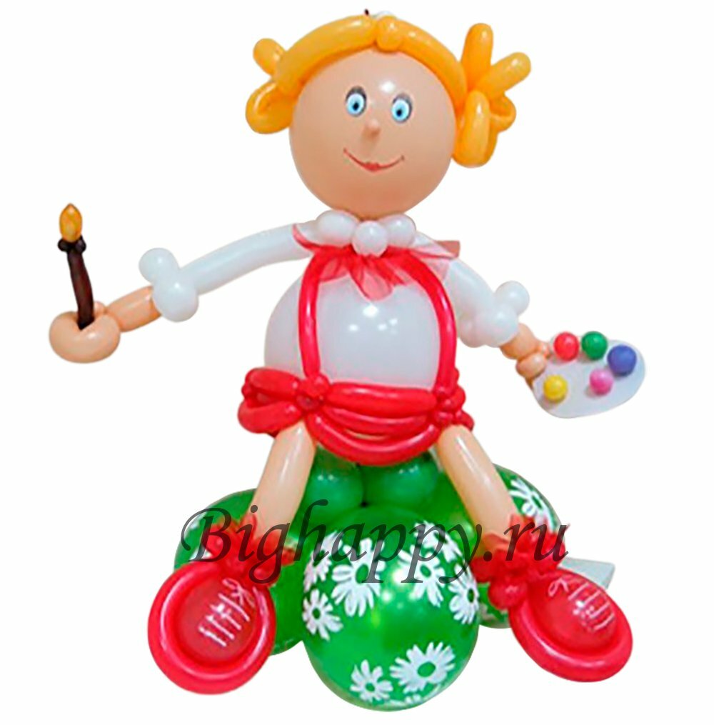 Девочка-художник из шариков