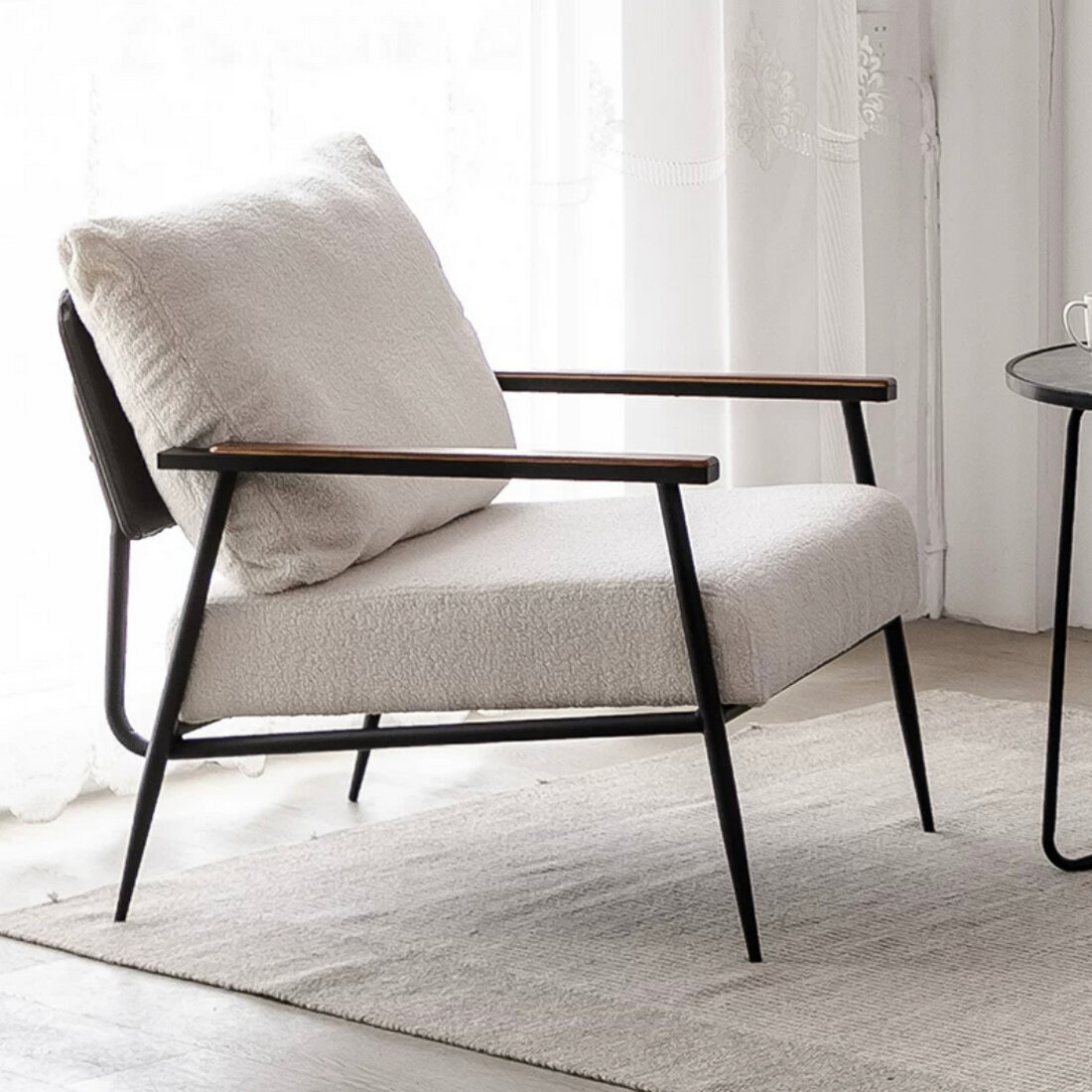 Кресло Wiliston (Кресло ткань букле/ белый)