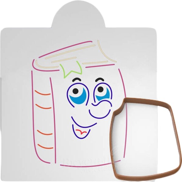 Трафарет для мастики/марципана Умная книга 11 см. с вырубкой М584 (Набор из 3 шт.)