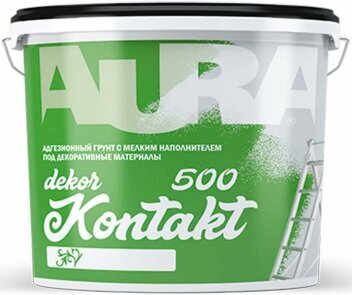 Грунт с Кварцем Aura Dekor Kontakt 500 15кг Белый под Структурные, Фактурные, Декоративные Штукатурки / Аура.