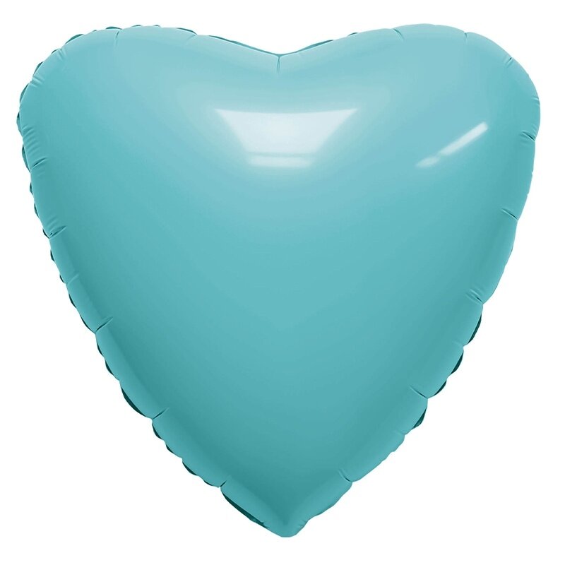 Фольгированный шар Agura сердце, цвет аквамарин, размер 19 дюймов, для гелия и воздуха