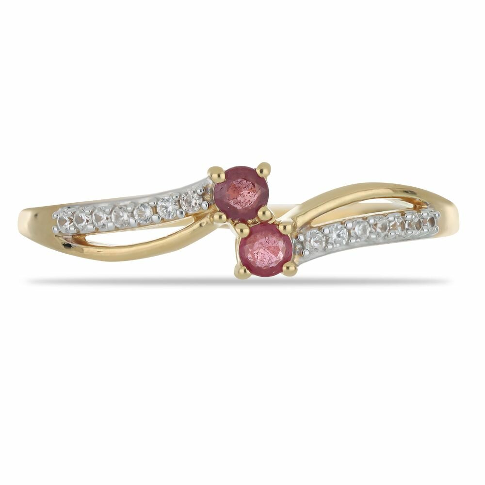 Кольцо, серебро, 925 проба, циркон, рубин