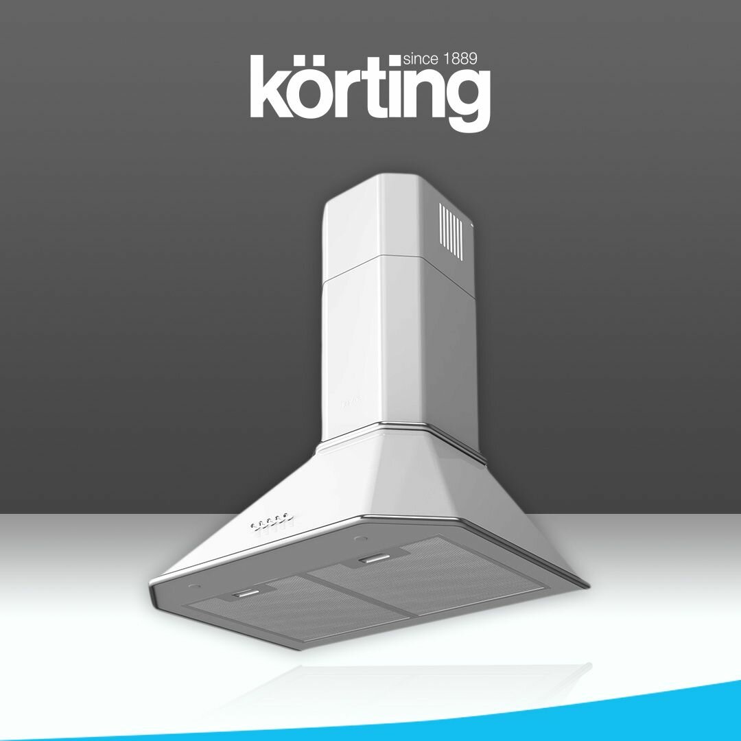 Купольная вытяжка Korting KHC 6839 IX ширина 60 см, производительность 850 м3/ч, 3 скорости, античный белый