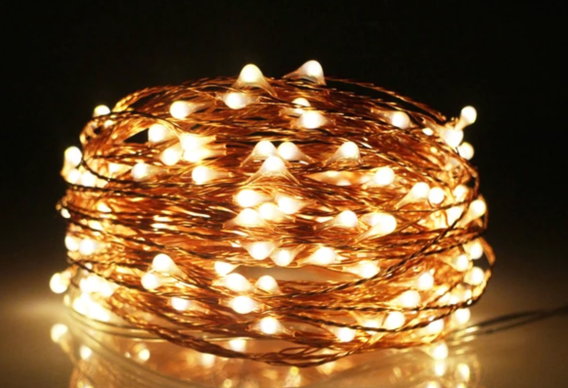 Гирлянда светодиодная медная проволочная, DYF LED белая теплая, 1000 ламп, 100 метров, питание 220В