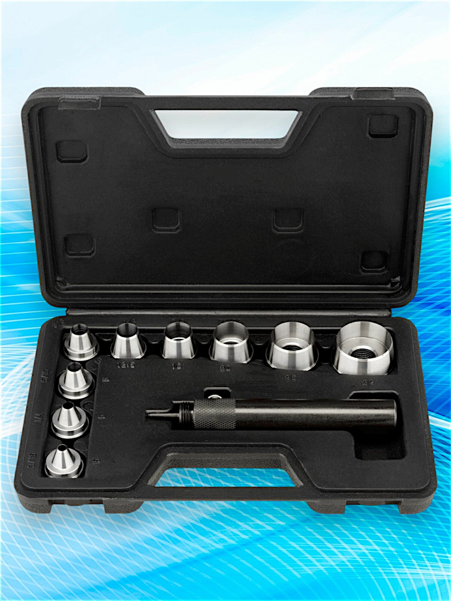 Набор просечек (АвтоDело) 5.0 - 32.0 мм в футляре (10 штук) (21038)