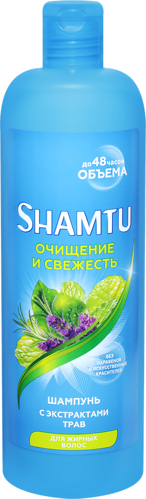 Шампунь для волос SHAMTU Глубокое очищение и свежесть с экстрактами трав, 500мл