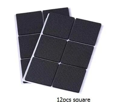 1 упаковка, нескользящие самоклеящиеся мебельные резиновые подушечки для ножек стола, 12pcs square