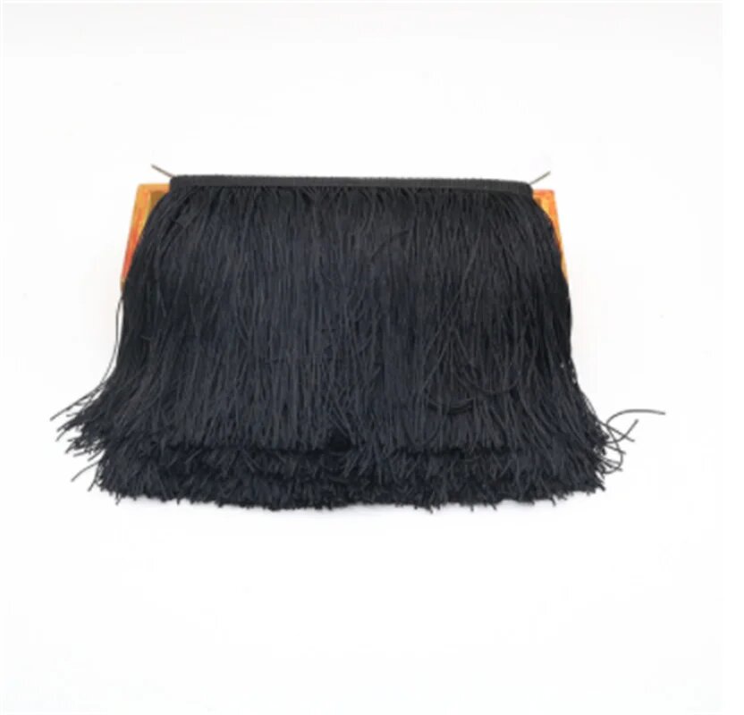 Полиэстерная кружевная бахрома для рукоделия Черный, 20cm, AS picture