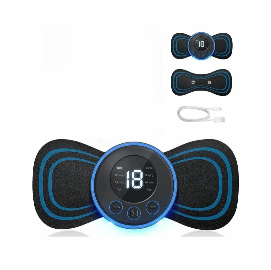 Мини-массажная палочка хорошего качества, электрический мини-массажер для тела, для плеч, рук, талии и ног, перезаряжаемый, 8 режимов, 19 уровней